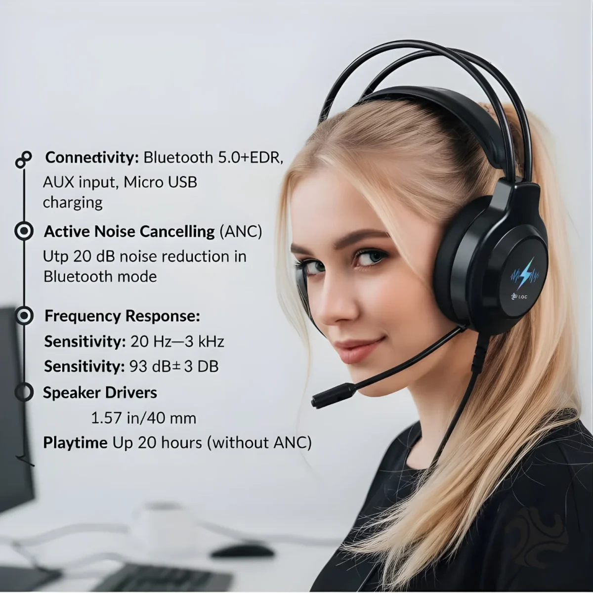 LOG H400 Wired Gaming Headset for PC & PS5 & PS4, Xbox, Nintendo Switch ...